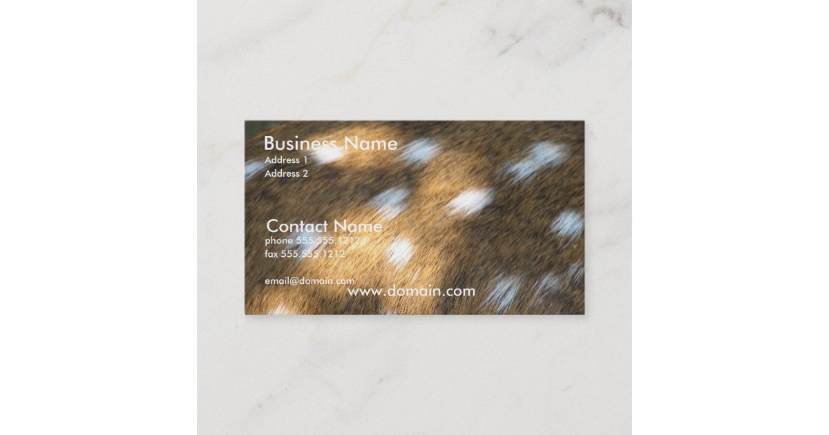 Deer Skin Print Business Card | Zazzle