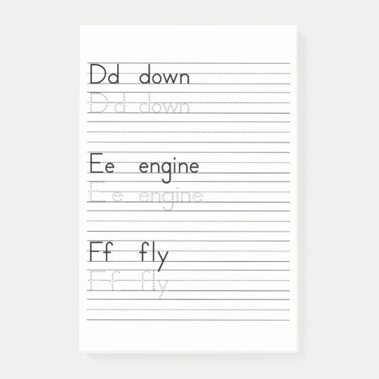 DEF Writing Practice Alphabet Worksheet Notepad | Zazzle.co.uk