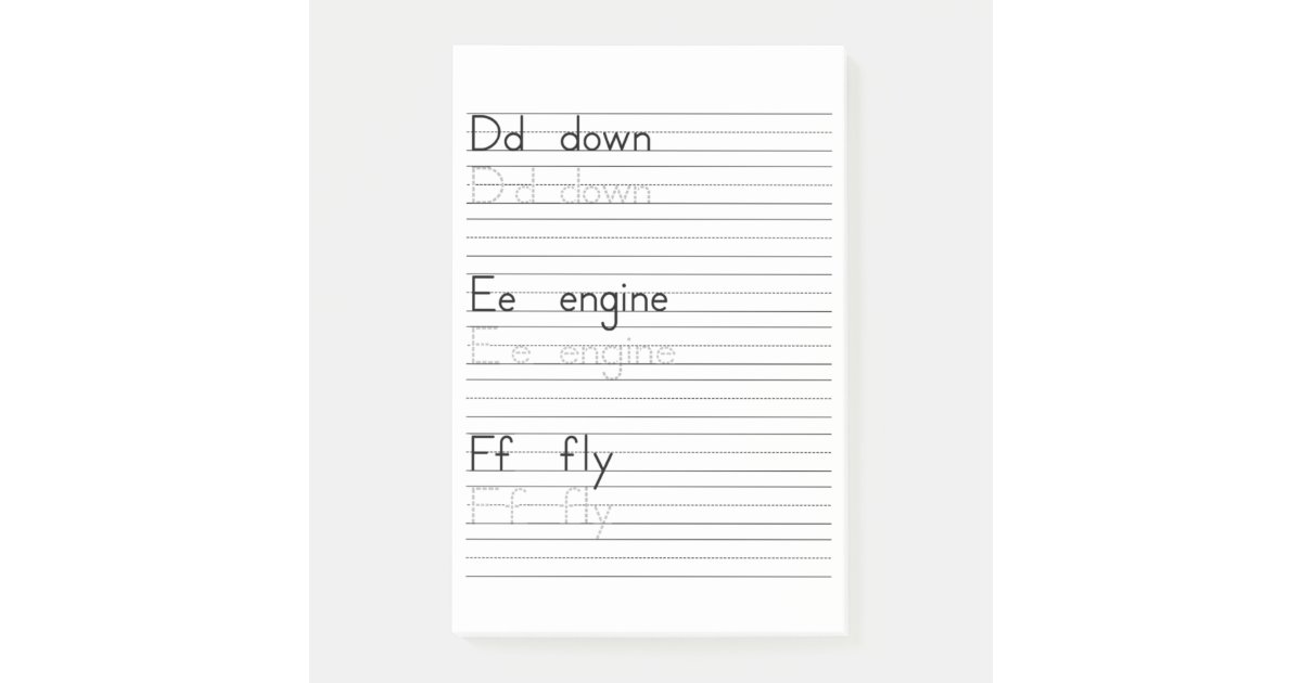 DEF Writing Practice Alphabet Worksheet Notepad | Zazzle