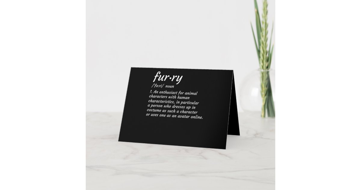 Definition Furry Fandom Furries Design Cosplay Card | Zazzle