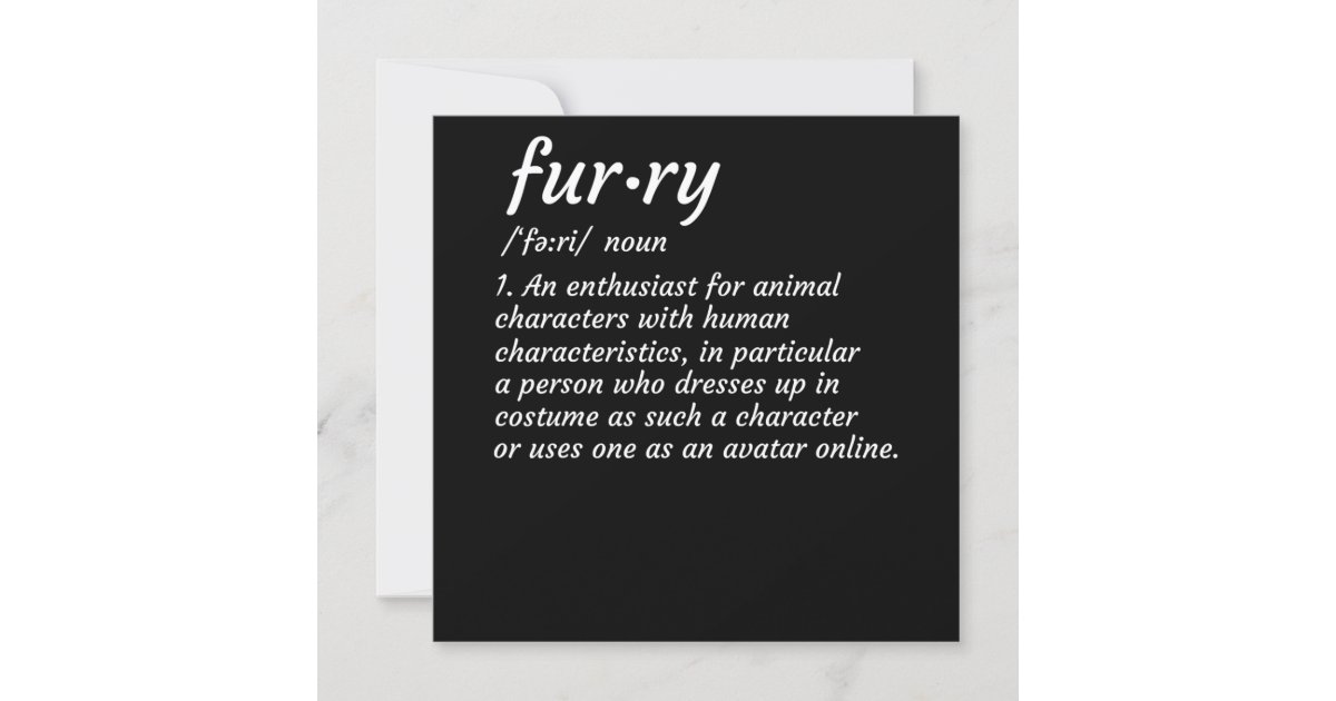 Definition Furry Fandom Furries Design Cosplay Invitation | Zazzle