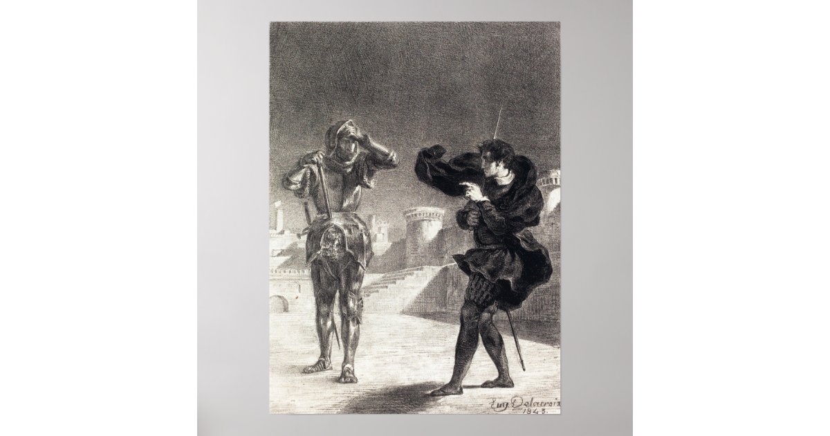 Delacroix - The Ghost On The Terrace (Act I Scene… Poster | Zazzle