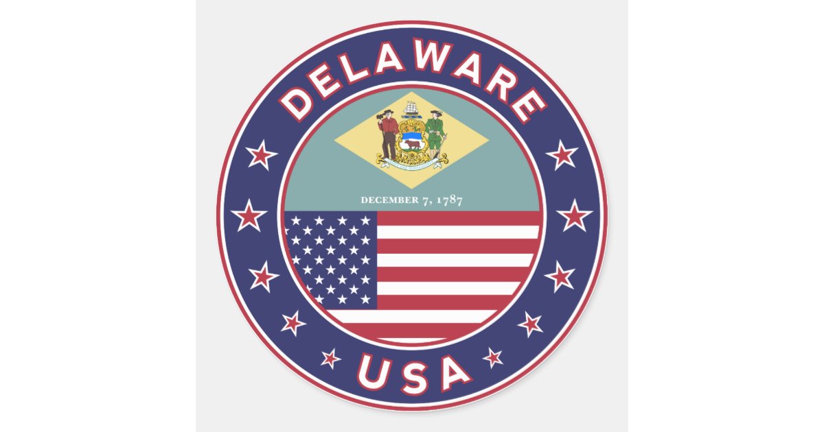Delaware Classic Round Sticker | Zazzle