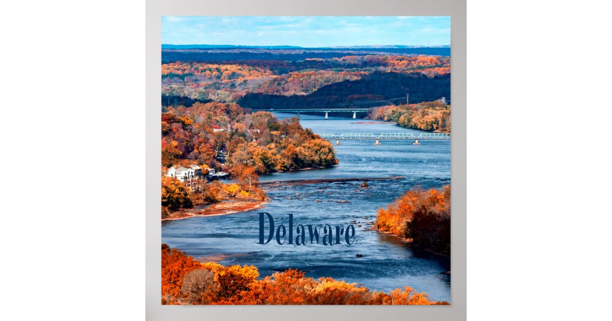 Delaware River Fall Leaves Poster | Zazzle