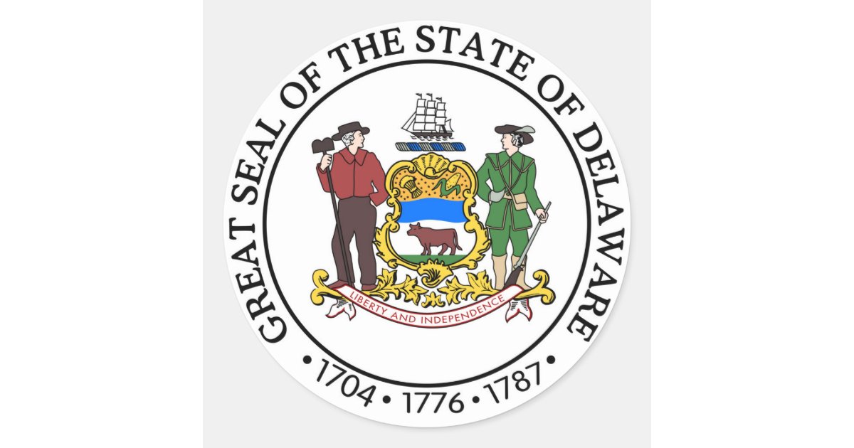Delaware state seal america republic symbol flag | Zazzle