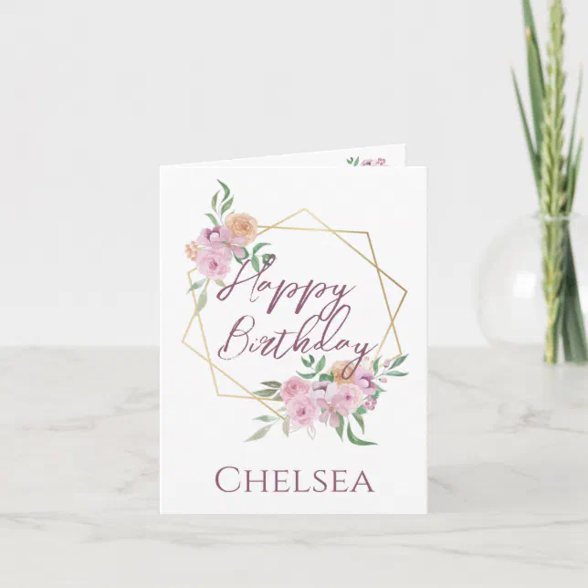 Delicate Feminine Floral Birthday Card For Her | Zazzle