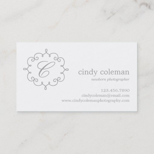Delicate Initial Business Cards with Logo | Zazzle