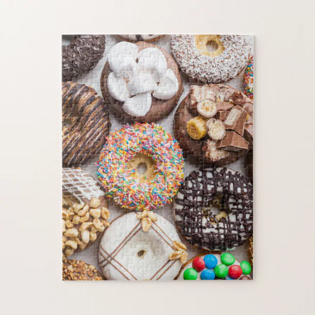 Delicious Sweet Tasty Doughnuts Treats Food Jigsaw Puzzle | Zazzle