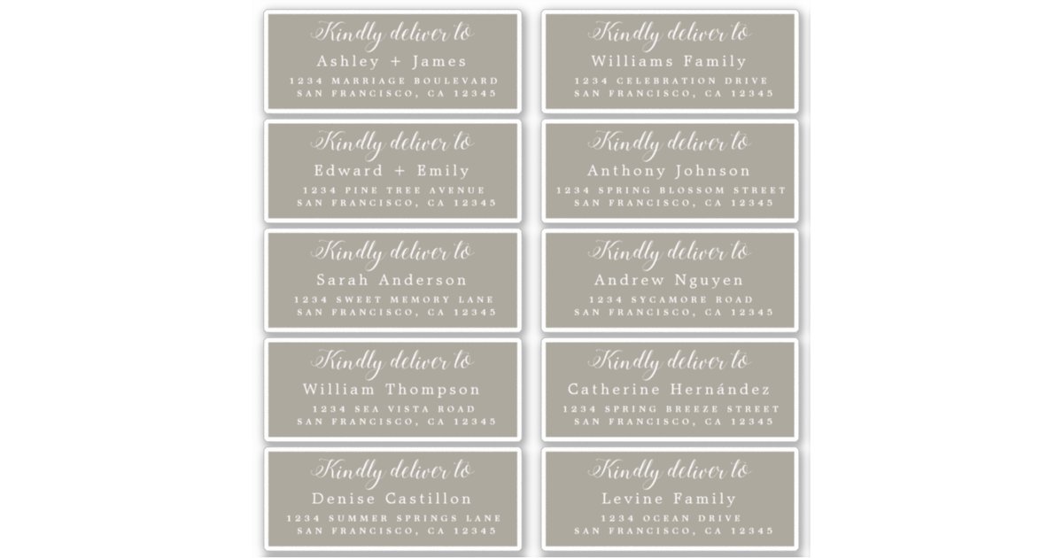 Deliver to Calligraphy Wedding Guest Address Label | Zazzle