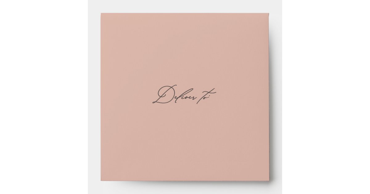 Deliver to Calligraphy with Return Name Wedding Envelope | Zazzle