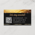 Deluxe Golden Black Sparkle Stars Ombre QR Code Business Card | Zazzle