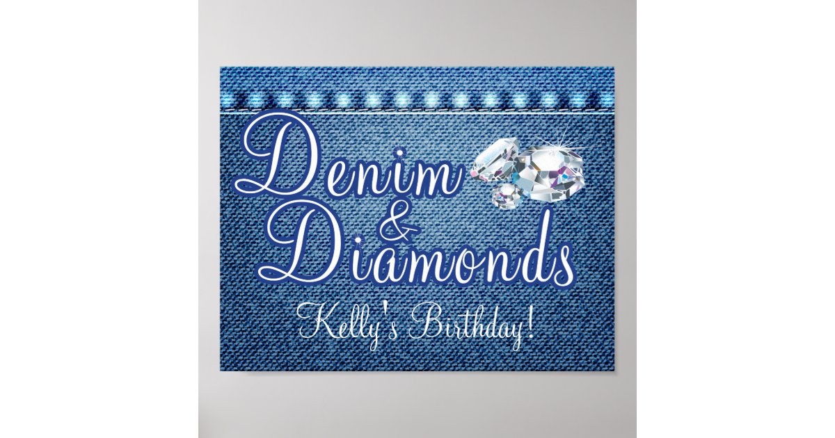 Denim and Diamonds Party Poster | Zazzle