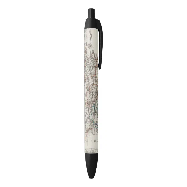 Denmark Atlas Map with 5 inset maps Black Ink Pen | Zazzle