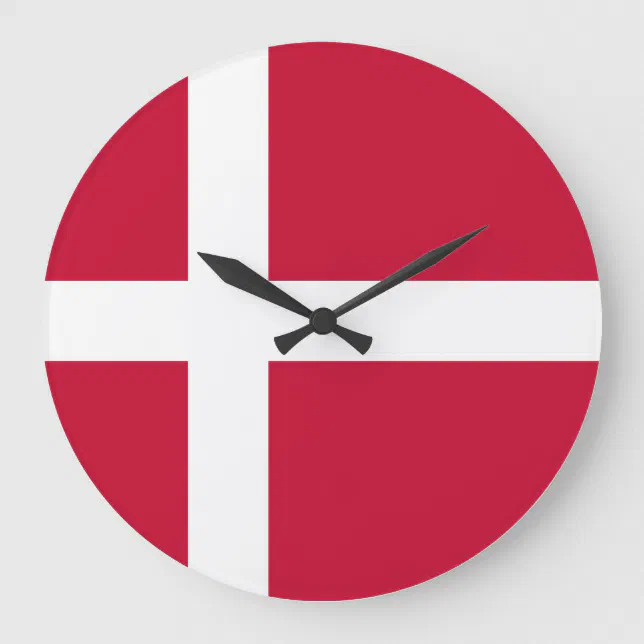 Denmark (Danish) Flag Large Clock | Zazzle