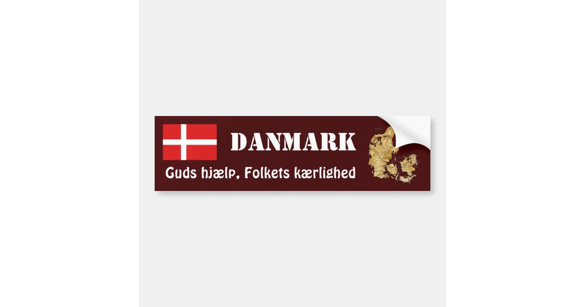 Denmark Flag + Map Bumper Sticker | Zazzle