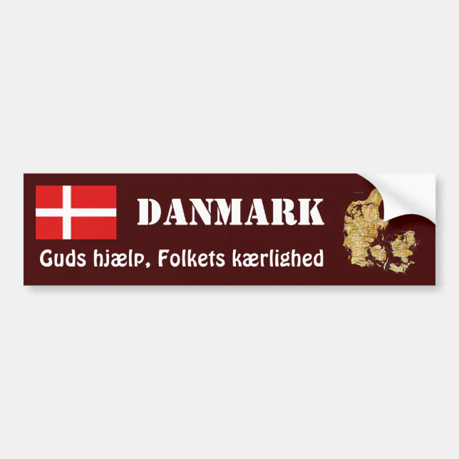 Denmark Flag + Map Bumper Sticker | Zazzle