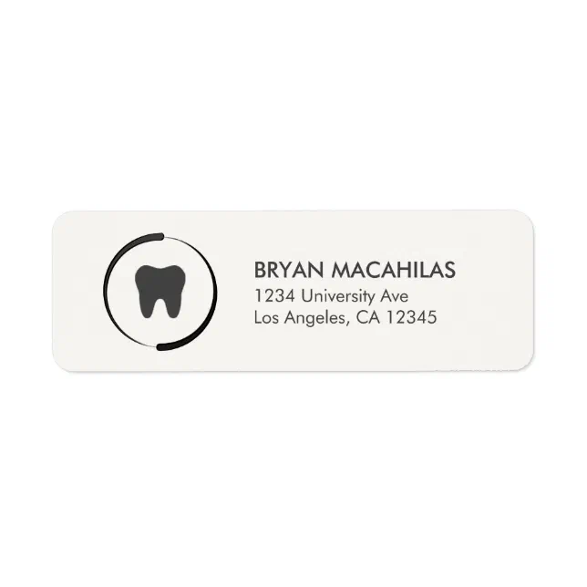Dental Return Address Label | Zazzle