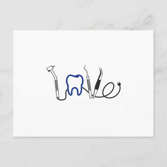 Dentist Teeth Dental LoveTooth Love Funny Gift Postcard | Zazzle