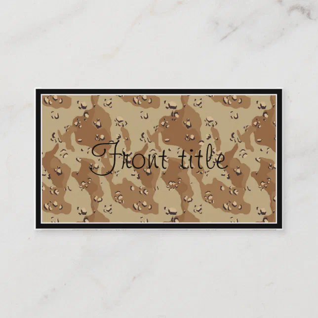 Desert Camouflage Background Template Business Card | Zazzle