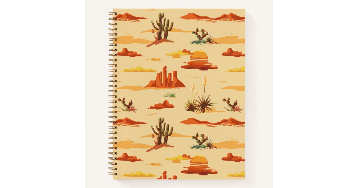 Desert Landscape Arizona Pattern Notebook | Zazzle