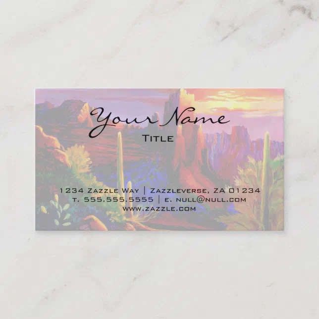 Desert Painted by Sunset Business Card | Zazzle