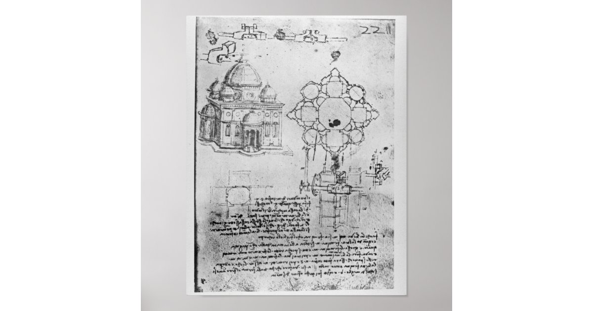 Design for a church, fol. 4r poster | Zazzle