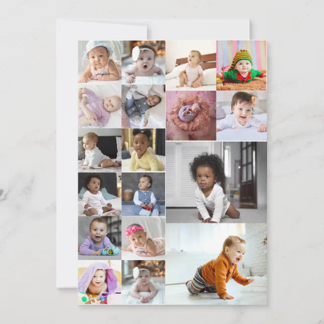 Design Your Own 18 Photo Collage Thank You Card | Zazzle