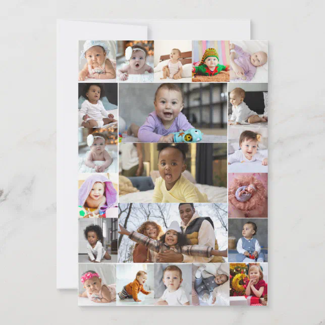 Design Your Own 21 Photo Collage Thank You Card | Zazzle
