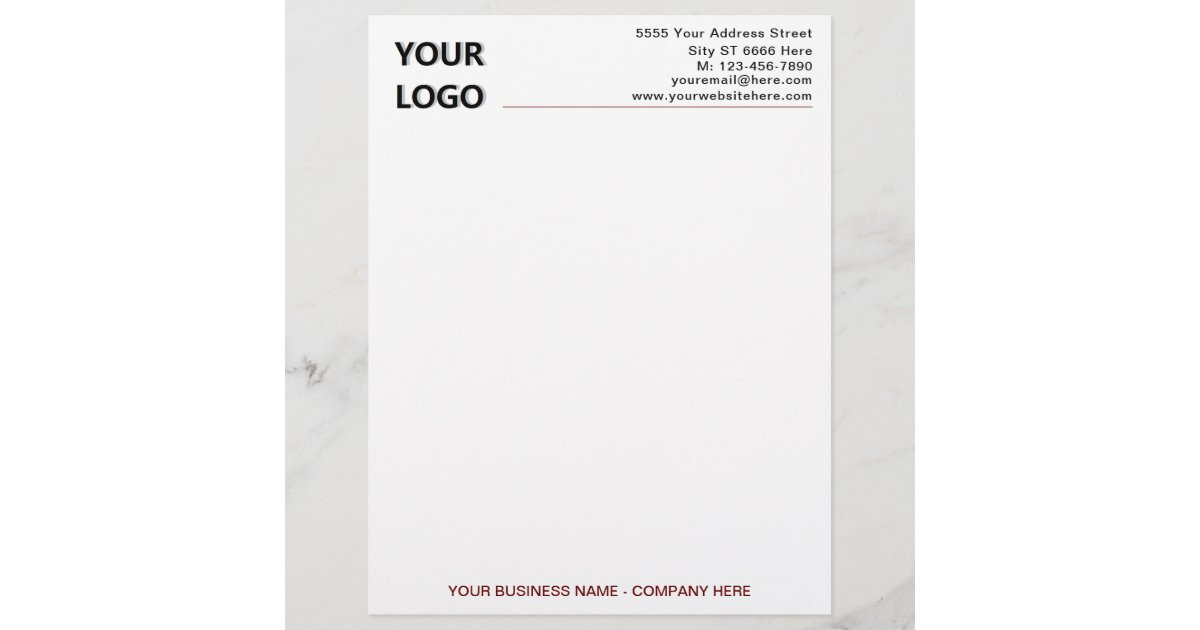 Design Your Own Company Logo Letterhead Example | Zazzle