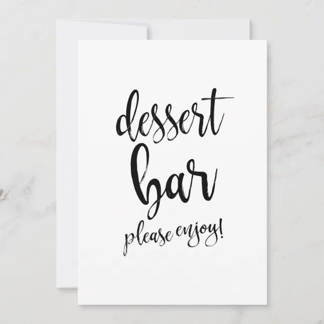 Dessert Bar Affordable Calligraphy Wedding Sign Invitation | Zazzle