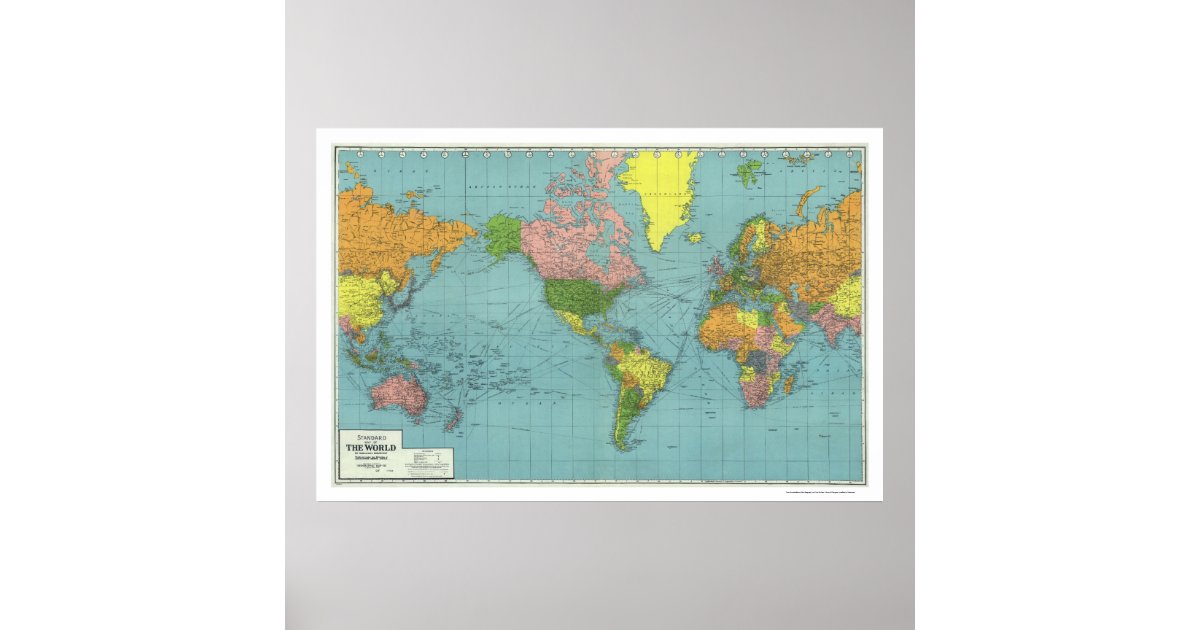 Detailed WWII World Map 1942 Poster | Zazzle