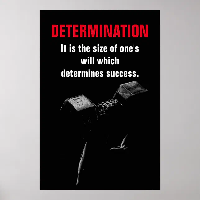 Determination Bodybuilding Fitness Motivational Poster | Zazzle