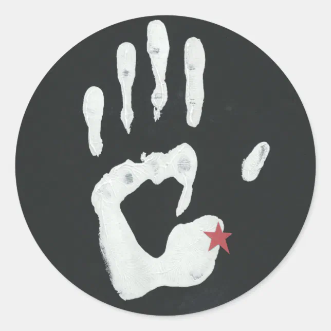 Detroit Michigan Hand Classic Round Sticker | Zazzle