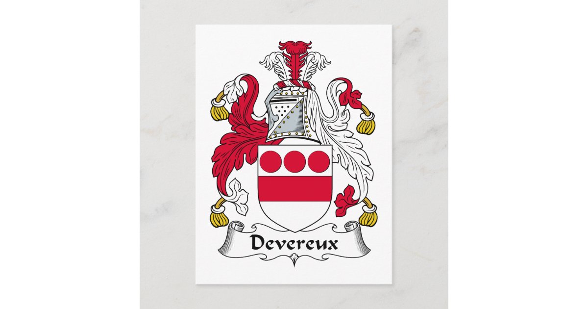 Devereux Family Crest Postcard | Zazzle