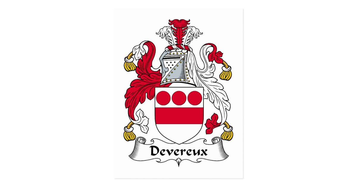 Devereux Family Crest Postcard | Zazzle.co.uk