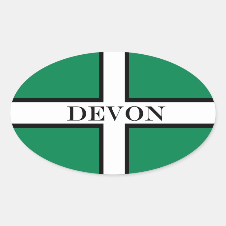 Devon flag oval sticker | Zazzle