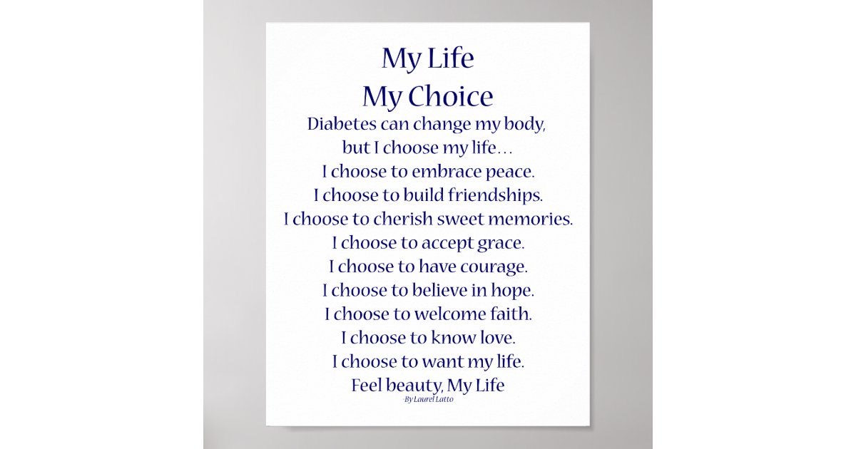 Diabetes Inspirational Poem Art Prints Posters | Zazzle