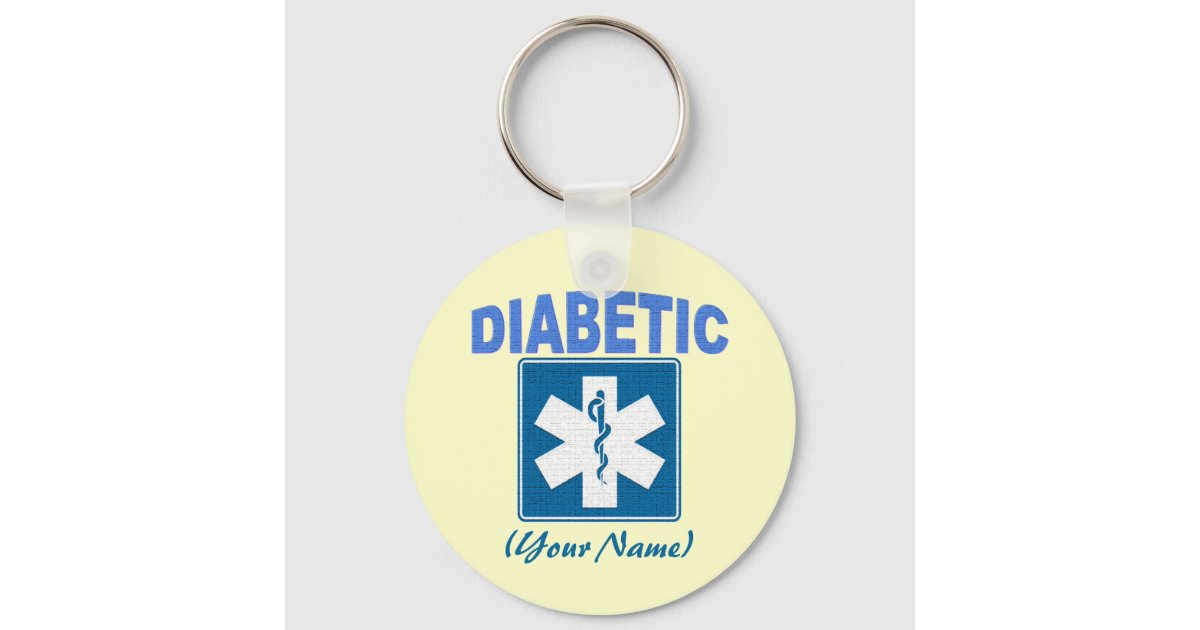 DIABETIC KEYCHAIN WITH YOUR NAME | Zazzle