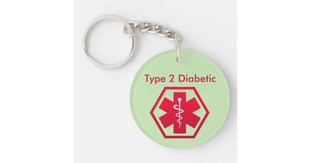 Diabetic Medical Alert Key Ring | Zazzle