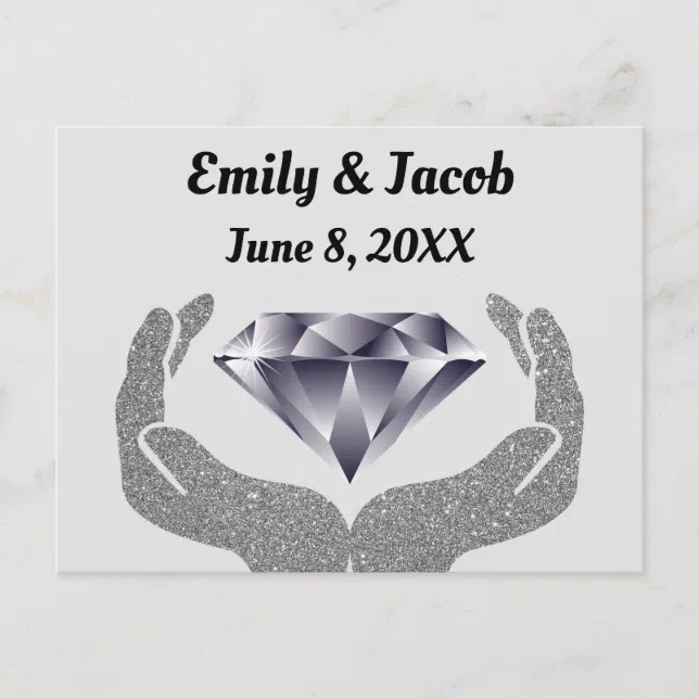 Diamond Hands Wedding Postcard | Zazzle