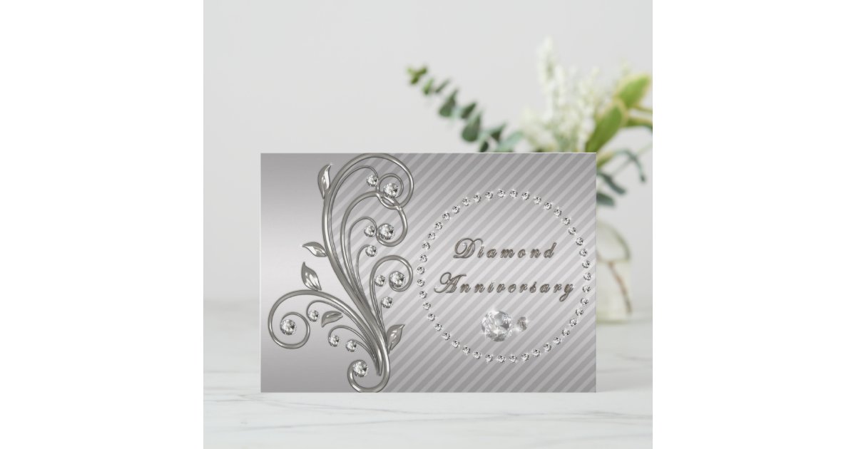Diamond Wedding Anniversary Invitation | Zazzle