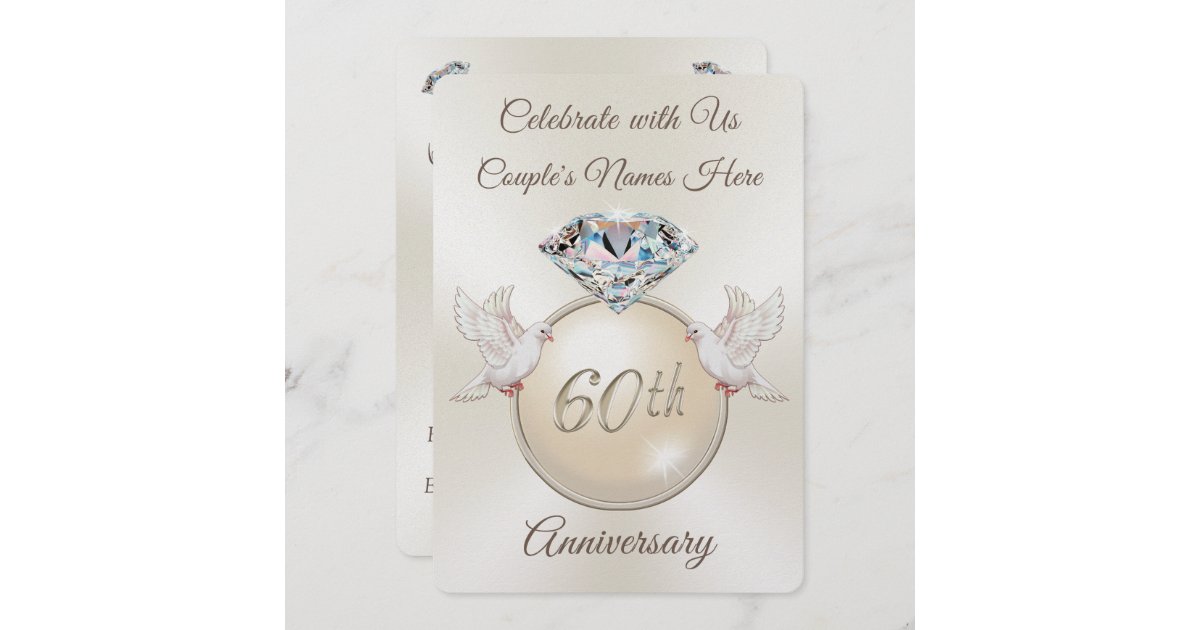 Diamond Wedding Anniversary Party Invitations Zazzle diamond-wedding-anniversary-party-invitations-zazzle