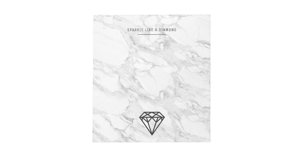 Diamond with Marble Notepad | Zazzle