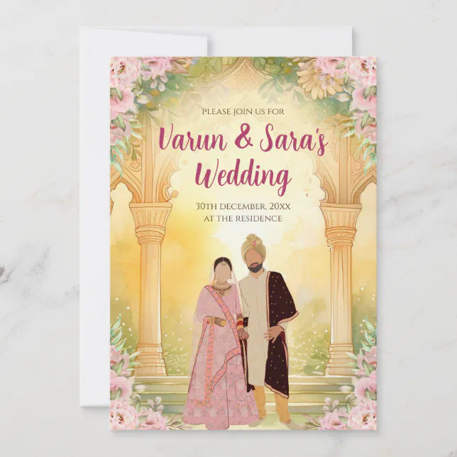 Digital Indian Wedding invite Hindu invitation | Zazzle