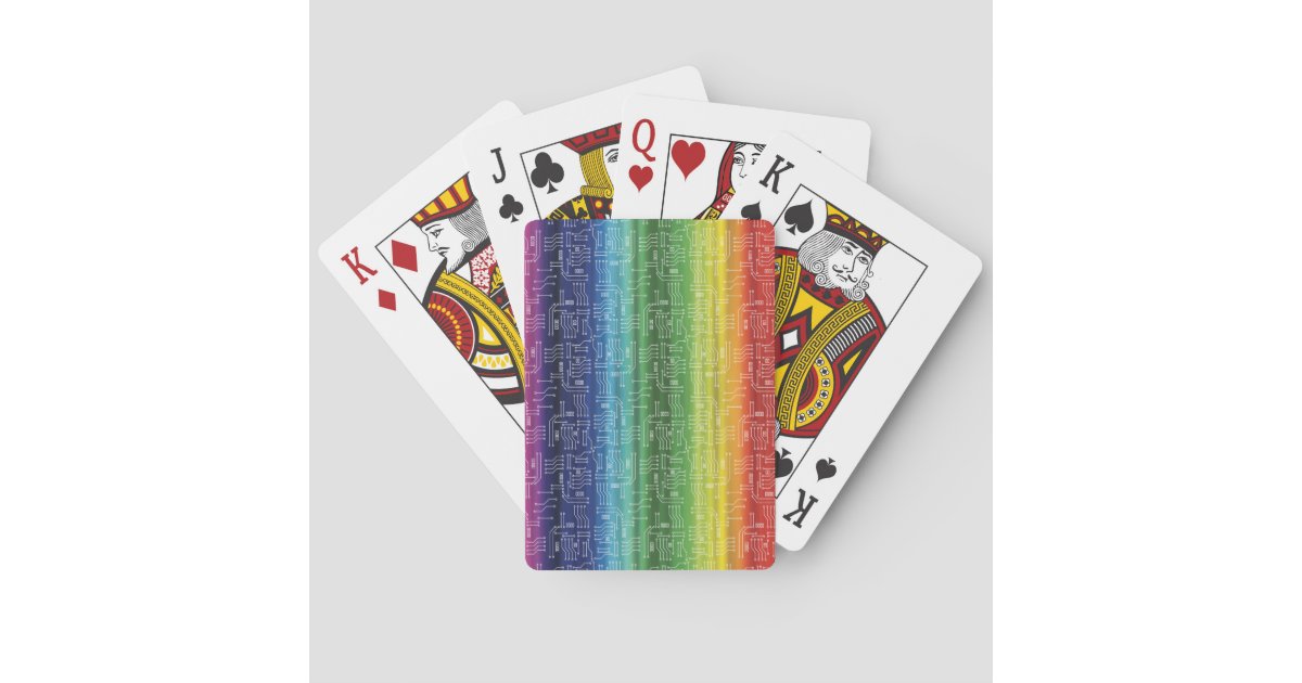 Digital Rainbow Playing Cards | Zazzle