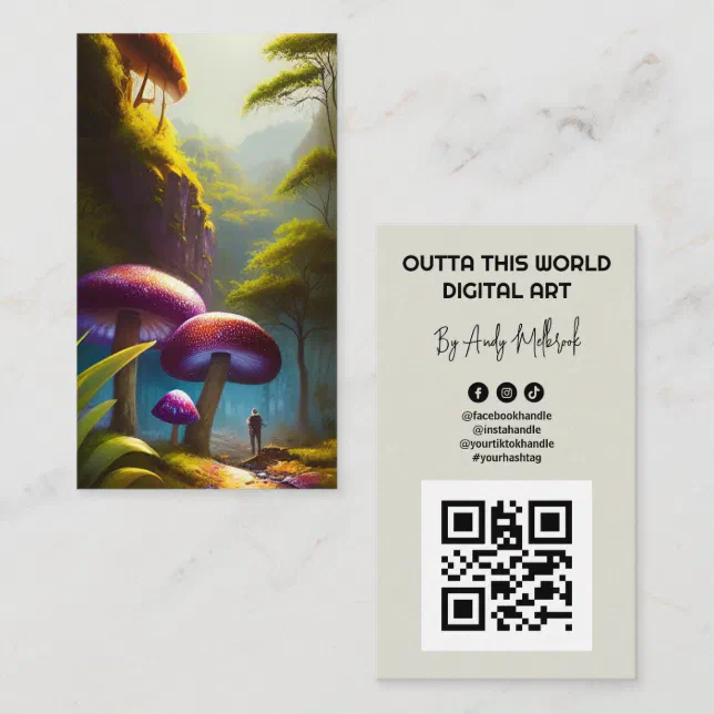 Digital Surreal Artist QR Code Business Card | Zazzle