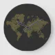 Digital World Map Large Clock | Zazzle