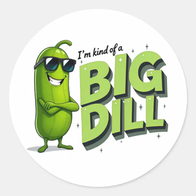 Dill Pickles Lovers Gift - Funny Cartoon Designs Classic Round Sticker ...
