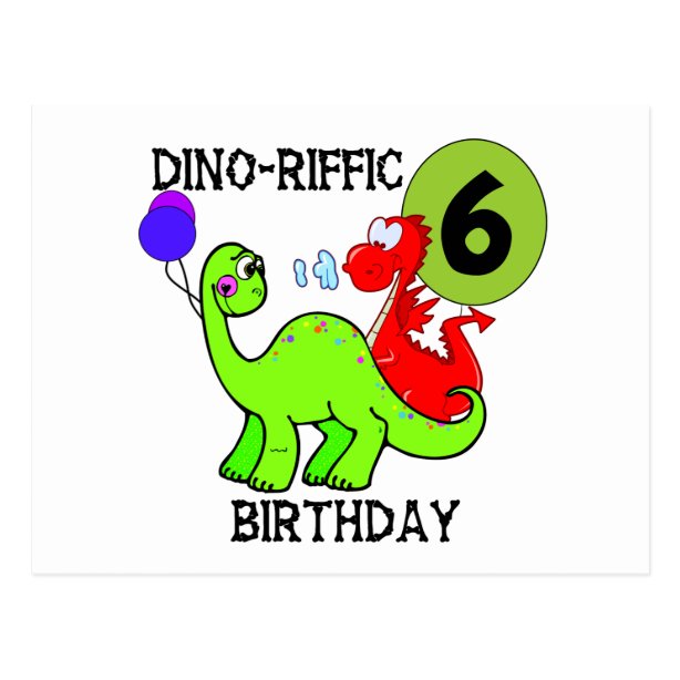 Dinosaur 6th Birthday Cards | Zazzle UK