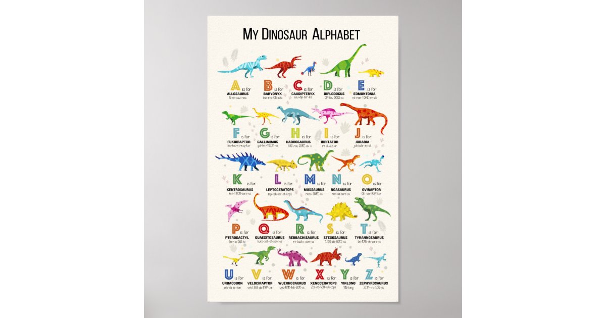 DINOSAUR ALPHABET POSTER | Zazzle